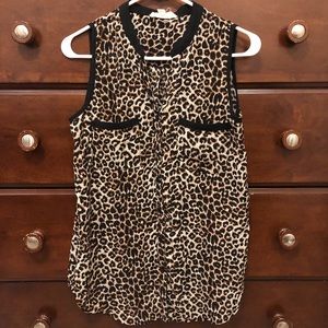 Tops | Leopard Print Sleeveless Tank Top | Poshmark